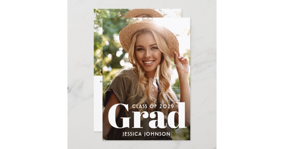 Modern 2 Photo VIRTUAL Graduation Party Invitation | Zazzle