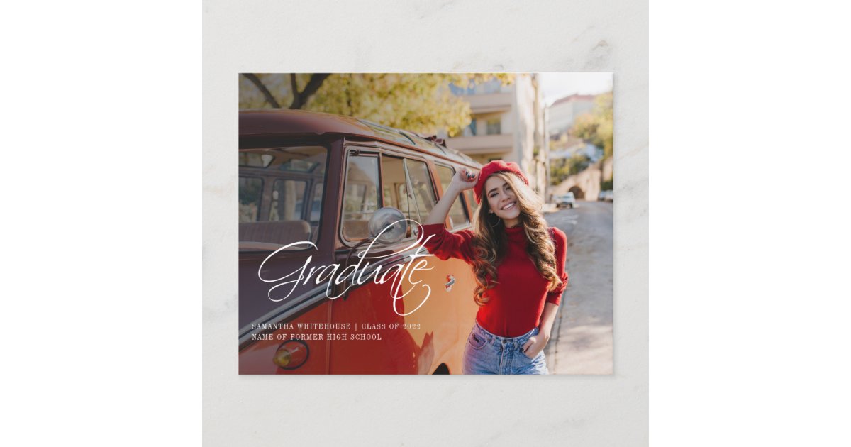 Modern 2 Photos Grad 2024 Graduation Announcement | Zazzle