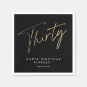Modern 30th birthday simple stylish elegant napkins | Zazzle