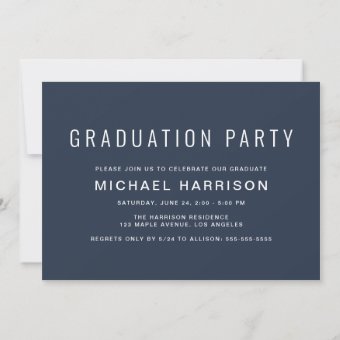Modern 3 Photo Blue Graduation Party Invitation | Zazzle