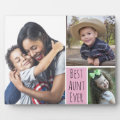 Modern 3 Photo Collage Best Aunt Ever Plaque | Zazzle
