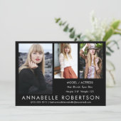 Modern 3 Photos Model Actor Comp Card | Zazzle