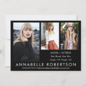 Modern 3 Photos Model Actor Comp Card | Zazzle