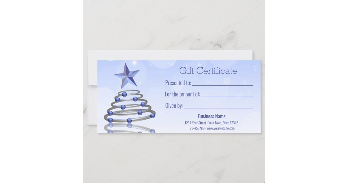Modern 3D Chrome Christmas Tree Gift Certificate | Zazzle