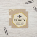 Modern 3D Yellow Hexagon Stylized Bee Honey Kraft Square Business Card ...