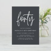 Modern 40th birthday simple stylish elegant script | Zazzle