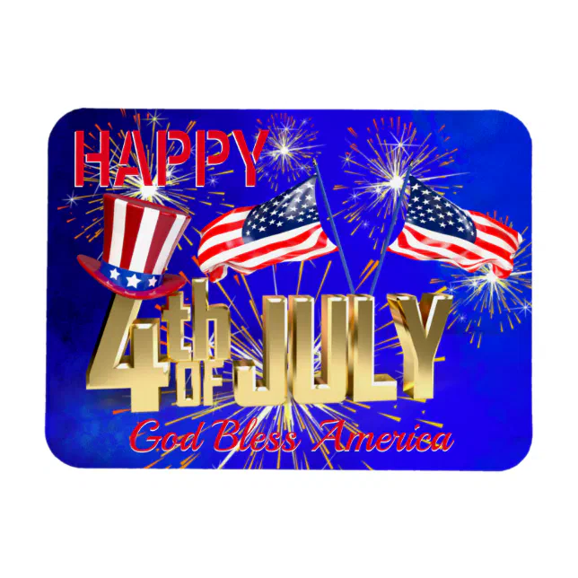 Modern 4th of July US USA Flag Magnet | Zazzle