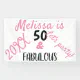 Modern 50 And Fabulous Text Birthday Party Banner | Zazzle