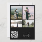 Modern 5 photo collage QR CODE script wedding Invitation | Zazzle
