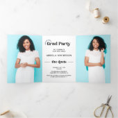 Modern 5 Photo Graduation Tri-Fold Invitation | Zazzle