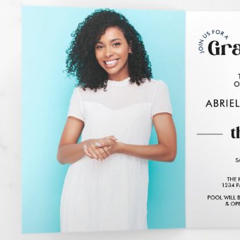 Modern 5 Photo Graduation Tri-Fold Invitation | Zazzle