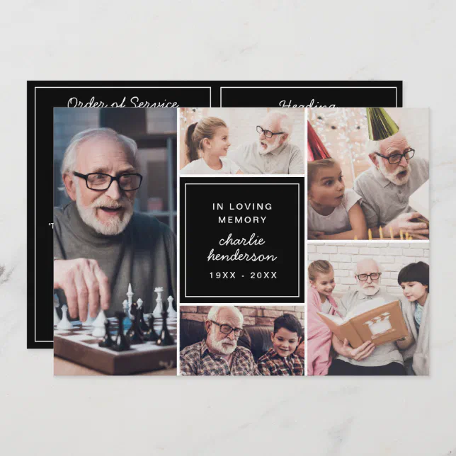 Modern 5-Photo In Loving Memory Funeral/Memorial Program | Zazzle