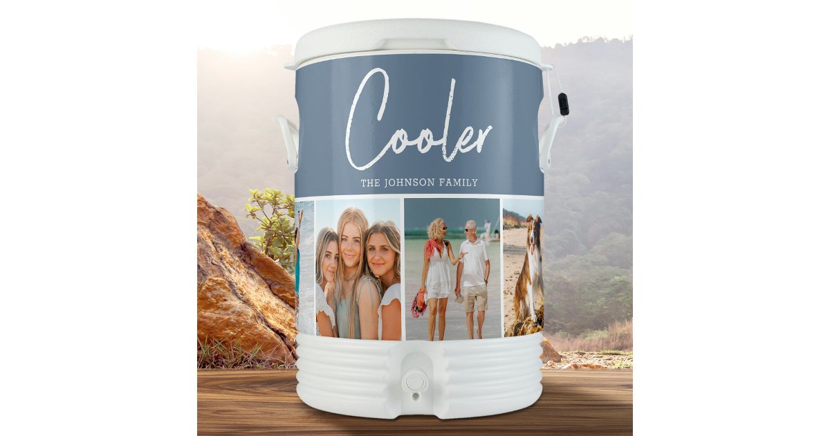 Modern 7 Photo Collage Gray Igloo Ten Gallon Beverage Cooler | Zazzle