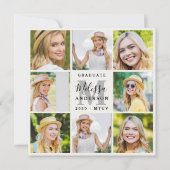 Modern 8 Photo Collage Stylish Graduation Announcement | Zazzle