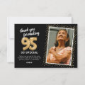 Modern 95th Adult Birthday Photo Thank You Card | Zazzle