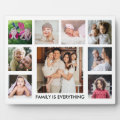 Modern 9 Photo Collage Family Is Everything Quote Plaque | Zazzle