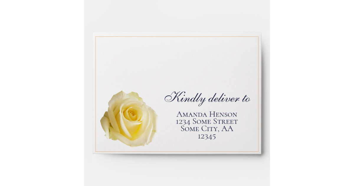 Modern A7 Rose Return Address Wedding Envelope | Zazzle