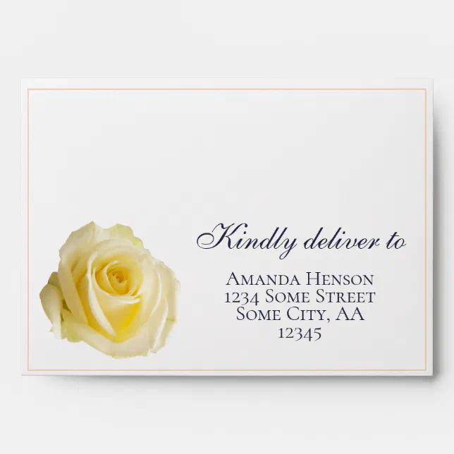 Modern A7 Rose Return Address Wedding Envelope | Zazzle