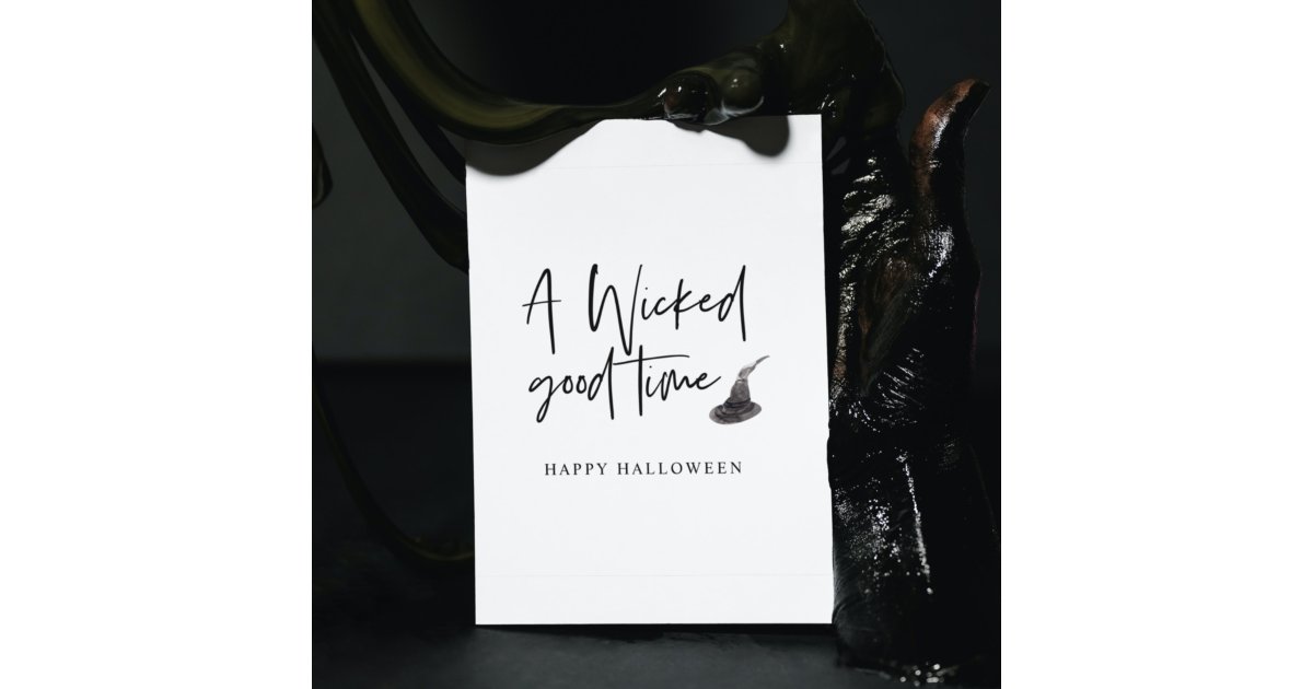 Modern A Wicked Good Time Quote | Happy Halloween Holiday Card | Zazzle