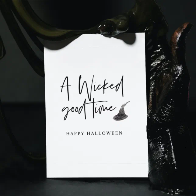 Modern A Wicked Good Time Quote | Happy Halloween Holiday Card | Zazzle