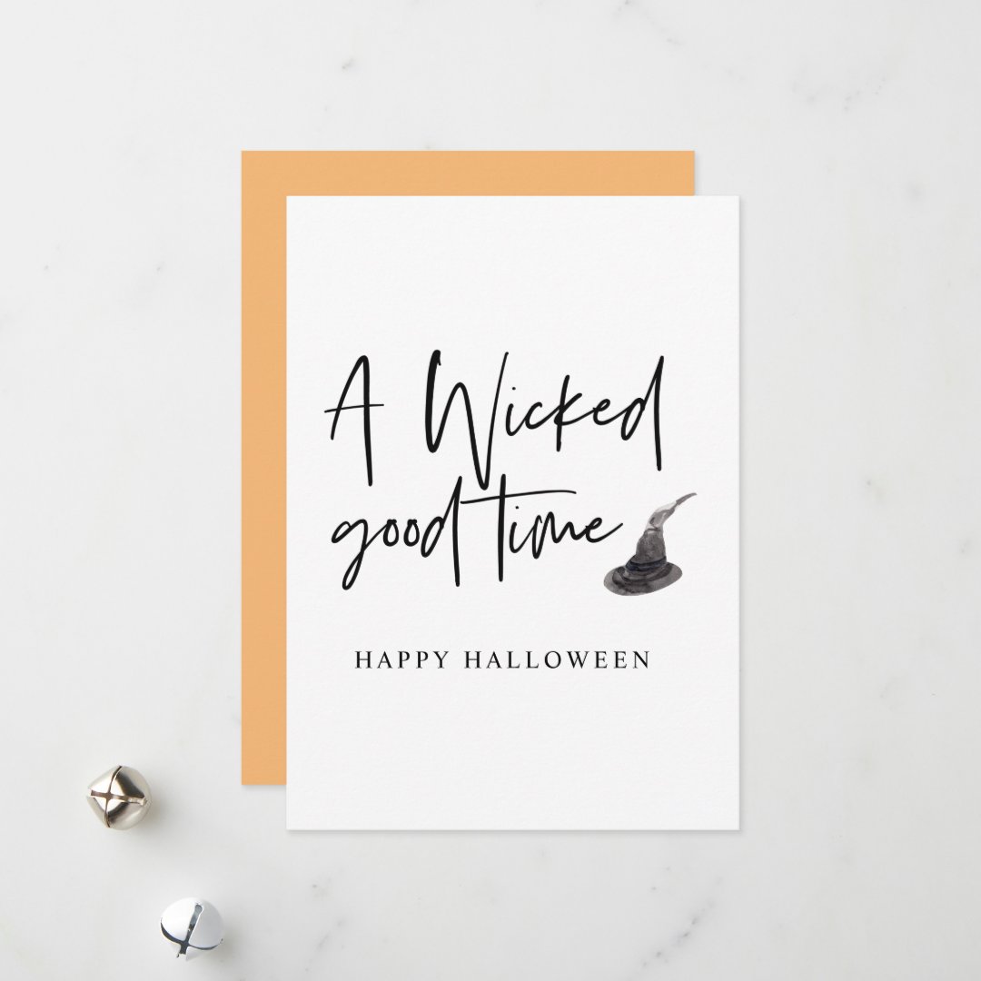 Modern A Wicked Good Time Quote | Happy Halloween Holiday Card | Zazzle