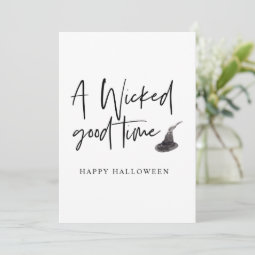 Modern A Wicked Good Time Quote | Happy Halloween Holiday Card | Zazzle