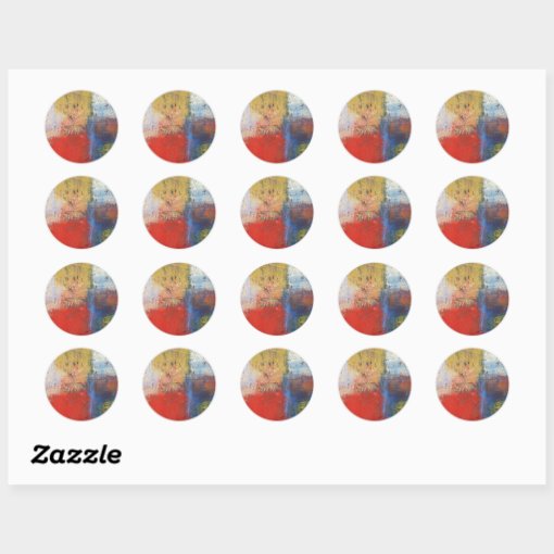 Modern Abstract Art Classic Round Sticker | Zazzle