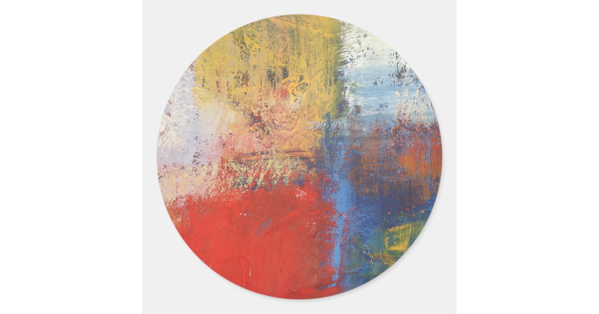 Modern Abstract Art Classic Round Sticker | Zazzle