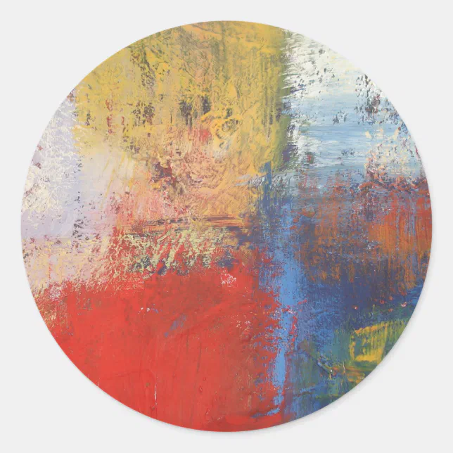 Modern Abstract Art Classic Round Sticker | Zazzle