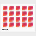 Modern Abstract Art Custom Pink Red Orange Square Sticker | Zazzle