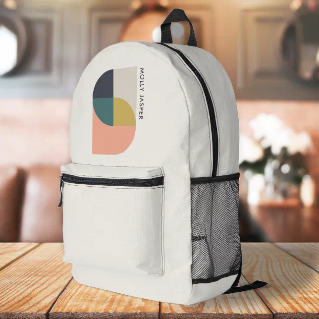 Modern Abstract Art Elegant Geometric Minimalist Printed Backpack | Zazzle