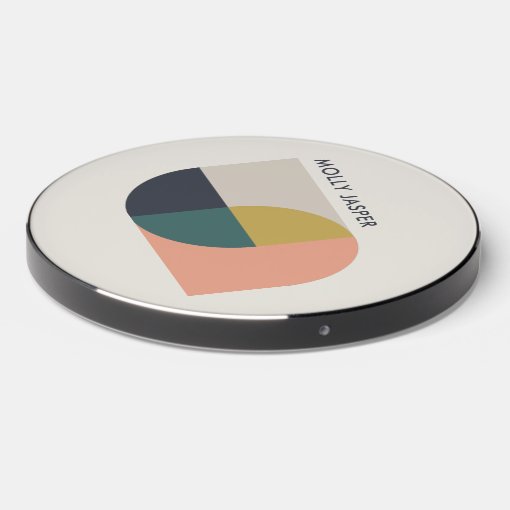 Modern Abstract Art Elegant Geometric Minimalist Wireless Charger | Zazzle