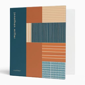 Modern Abstract Art Elegant Geometric Portfolio 3 Ring Binder | Zazzle