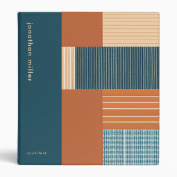 Modern Abstract Art Elegant Geometric Portfolio 3 Ring Binder | Zazzle