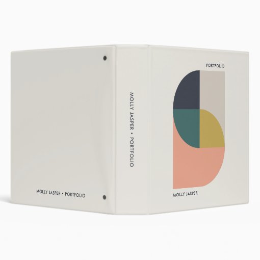 Modern Abstract Art Elegant Geometric Portfolio 3 Ring Binder | Zazzle