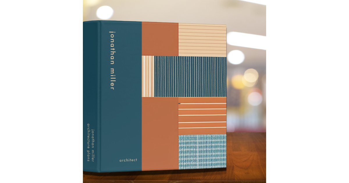 Modern Abstract Art Elegant Geometric Portfolio 3 Ring Binder | Zazzle