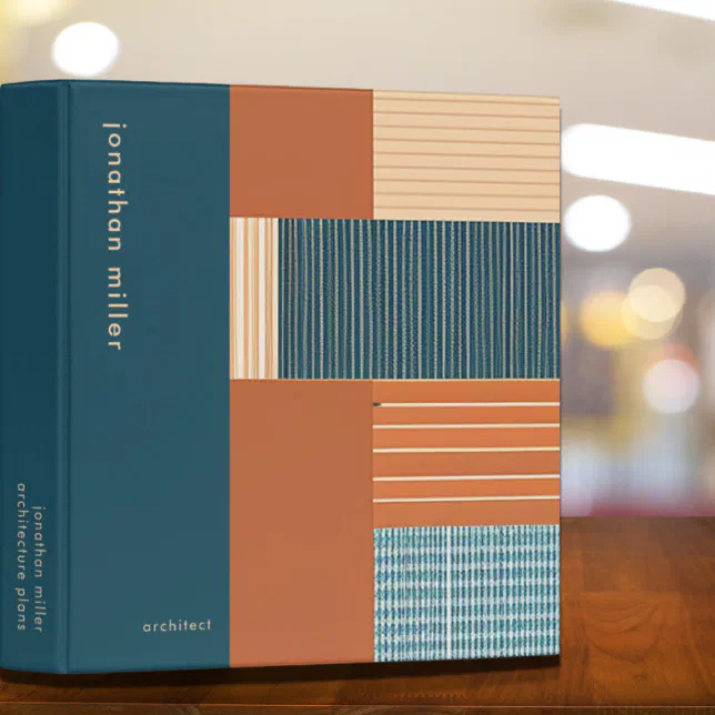 Modern Abstract Art Elegant Geometric Portfolio 3 Ring Binder | Zazzle