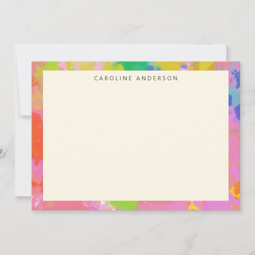 Modern Abstract Art Painting Personalized Name Note Card | Zazzle