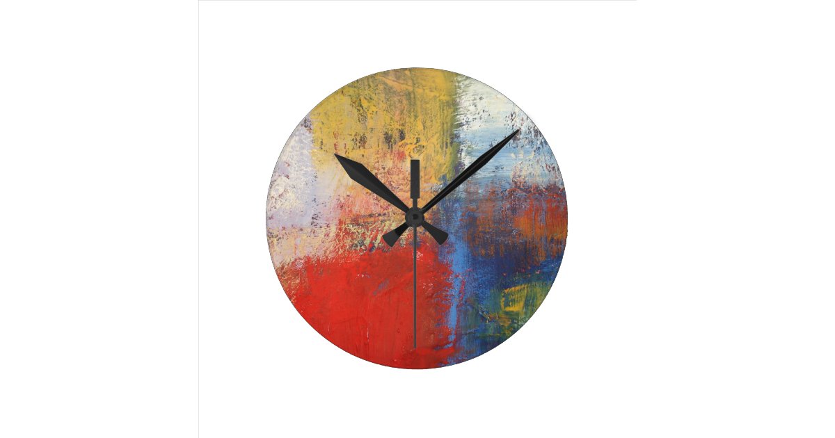 Modern Abstract Art Round Clock | Zazzle.com