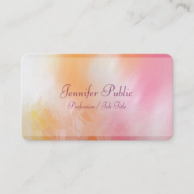 Modern Abstract Art Trendy Colorful Luxury Elegant Business Card | Zazzle