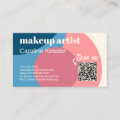 Modern Abstract Beauty Makeup Artist With QR Code Business Card | Zazzle