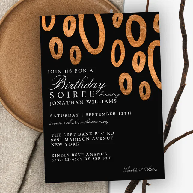 Modern Abstract Birthday Soiree Party Invitation | Zazzle