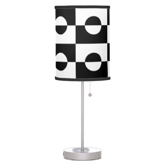 Modern Abstract Black and White Design | Table Lamp | Zazzle