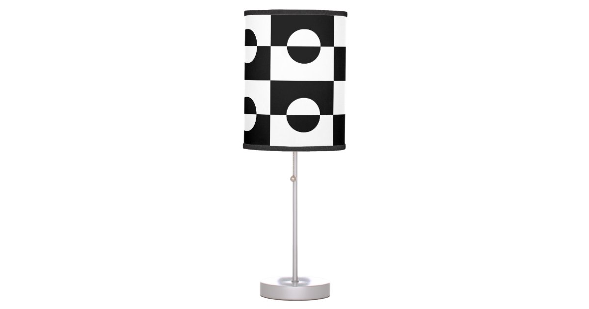 Modern Abstract Black and White Design | Table Lamp | Zazzle