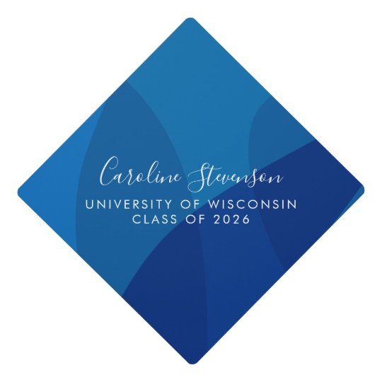 Modern Abstract Blue Custom Graduation Graduation Cap Topper | Zazzle.com