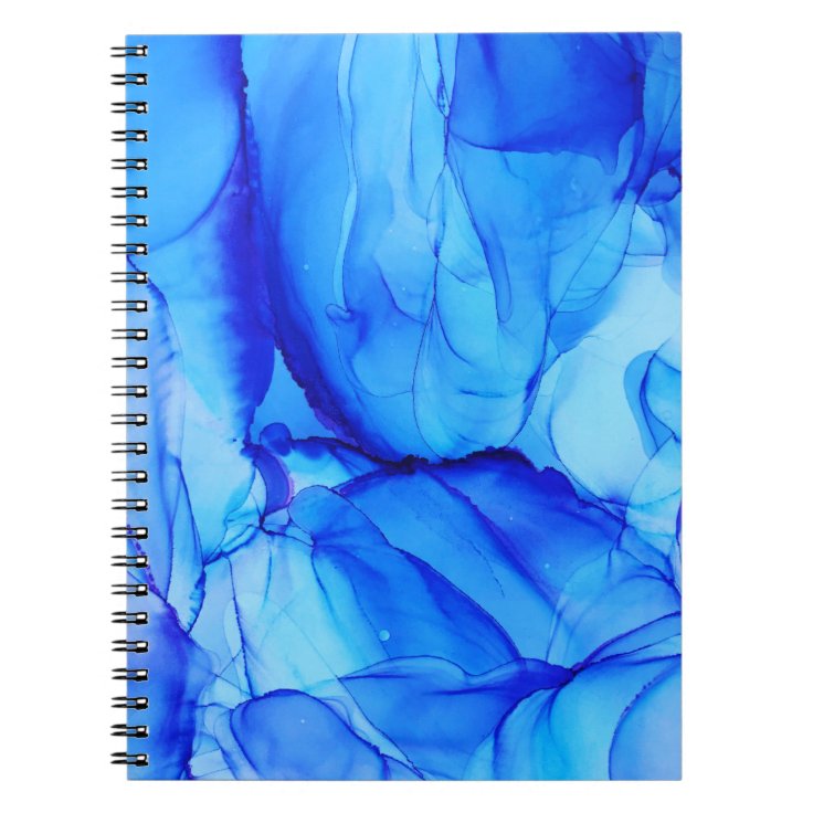 Modern Abstract Blue Purple Alcohol Ink Painting Notebook | Zazzle