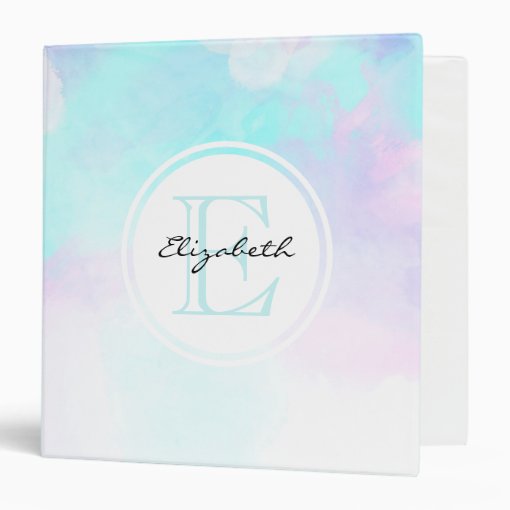 Modern Abstract Blue & Purple Watercolor 3 Ring Binder | Zazzle