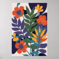 Modern Abstract Botanical Flower Poster | Zazzle