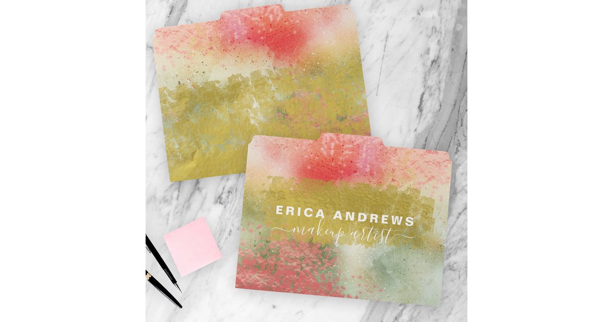 Modern Abstract Calligraphy Script Professional File Folder | Zazzle