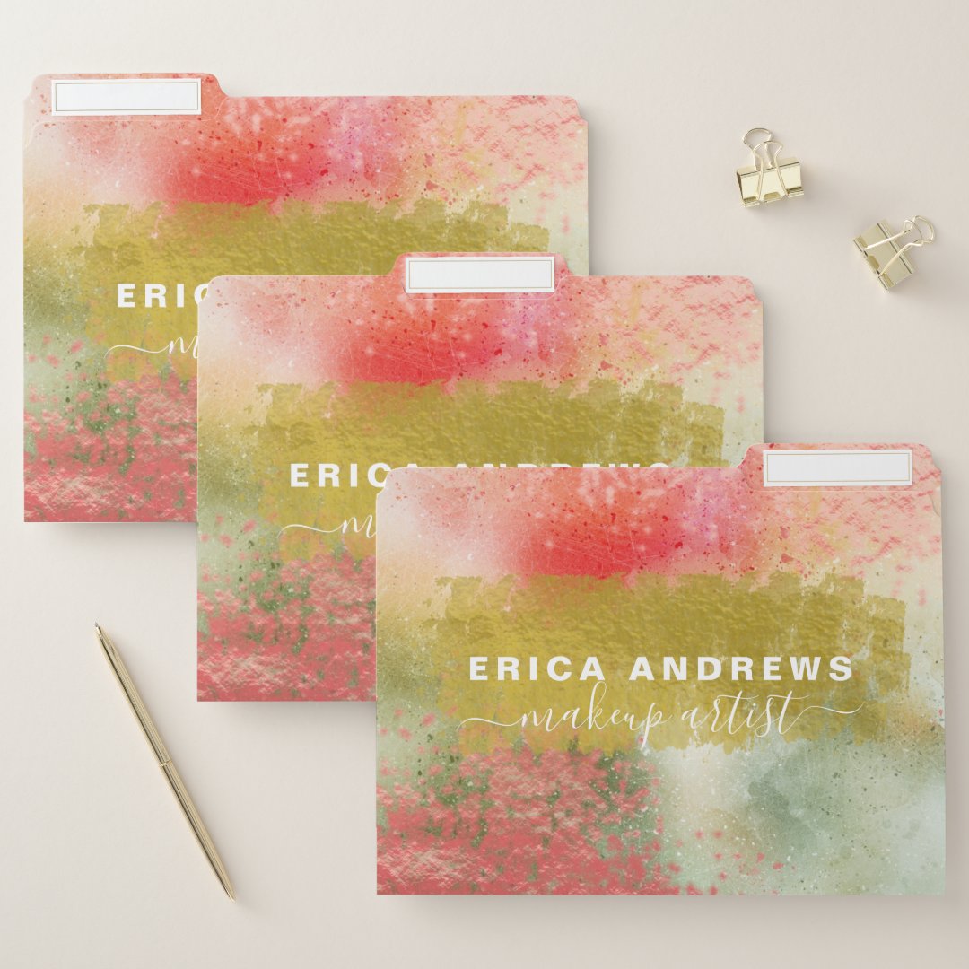 Modern Abstract Calligraphy Script Professional File Folder | Zazzle